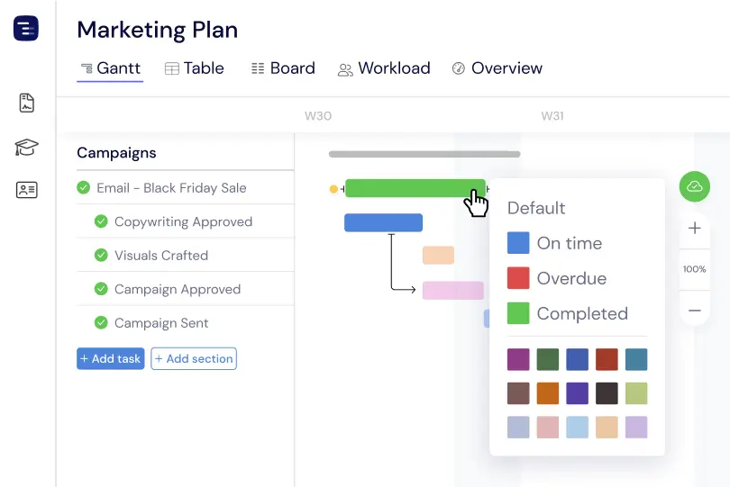 Instagantt Features - Task Management